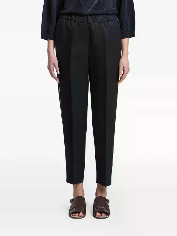 Peserico Chain-trim Elasticated Trousers - Blue