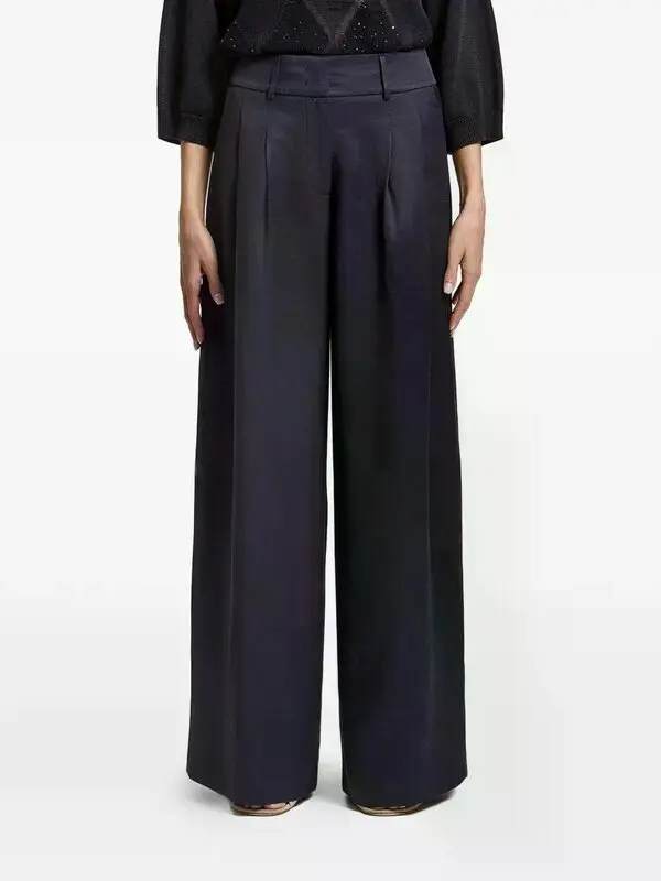 Peserico Pleated Wide-leg Trousers - Blue