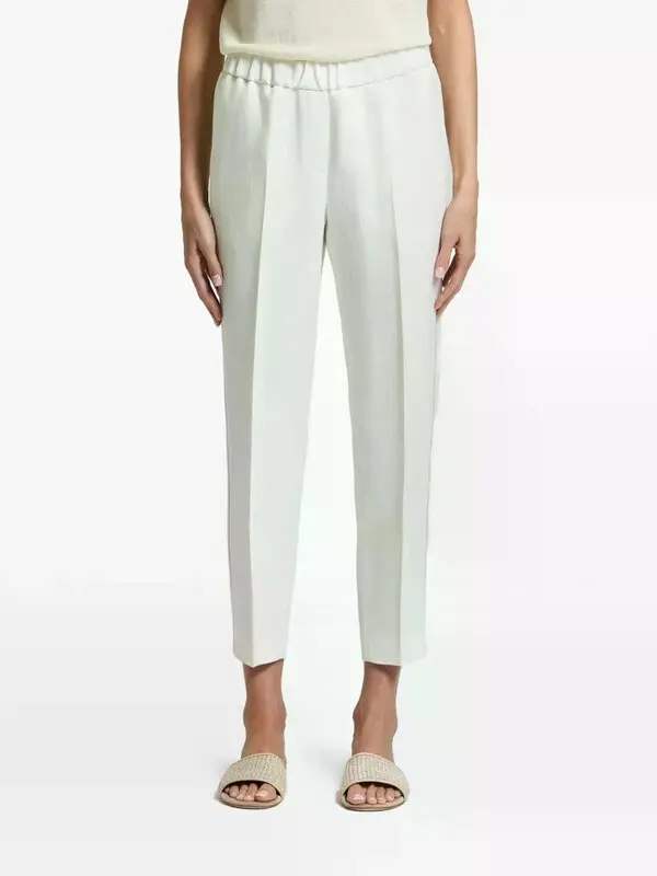 Peserico Chain-trim Pressed-crease Trousers - White