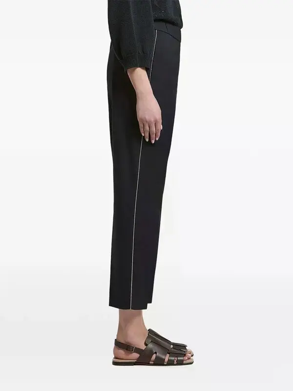 Peserico Side-stripe Pressed-crease Trousers - Blue