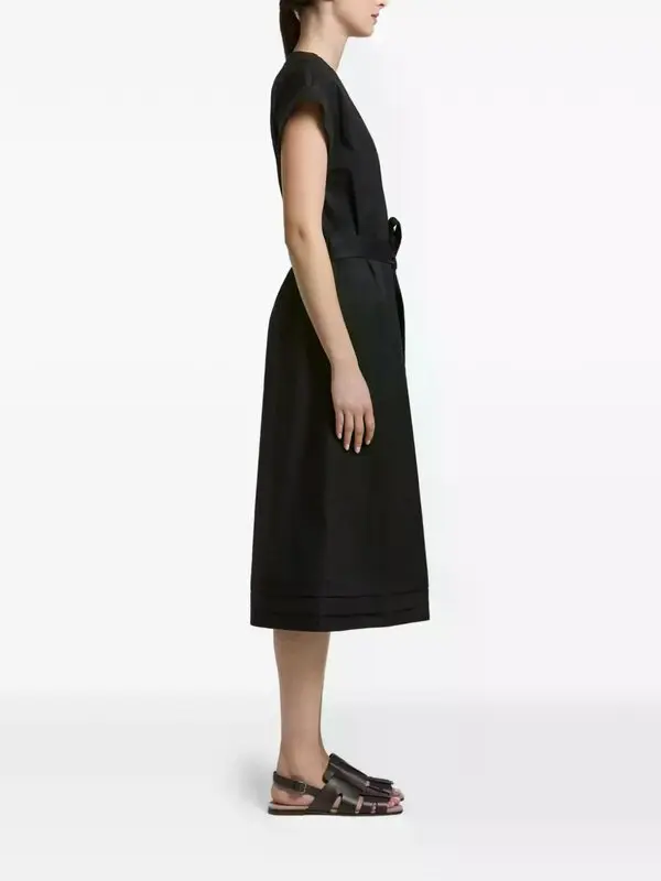Peserico Tied-waist V-neck Midi Dress - Black