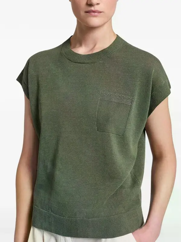 Peserico Bead-embellished Pocket Sweater - Green