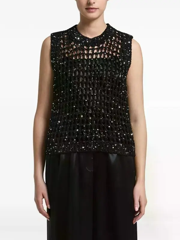 Peserico Sequin-embellished Vest - Black