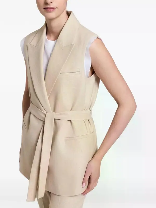 Peserico Belted Sleeveless Jacket