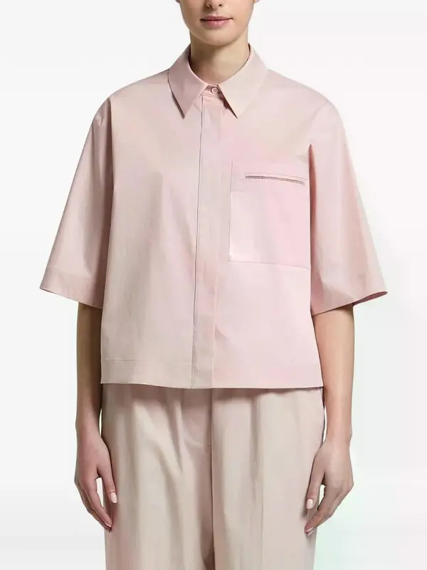 Peserico Chain-trim Short-sleeve Shirt - Pink