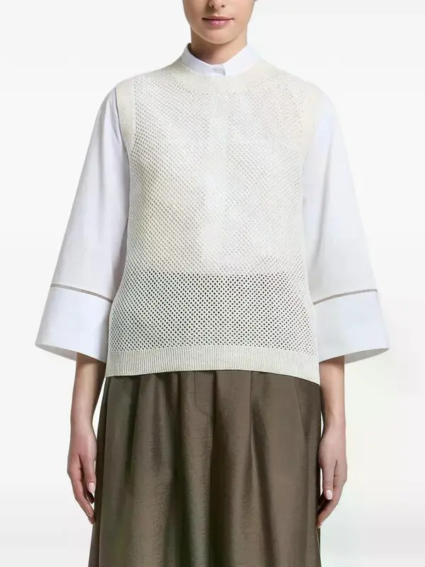 Peserico Open-knit Sleeveless Vest - Neutrals
