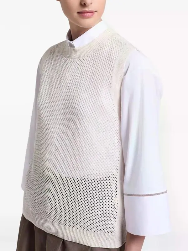 Peserico Open-knit Sleeveless Vest - Neutrals