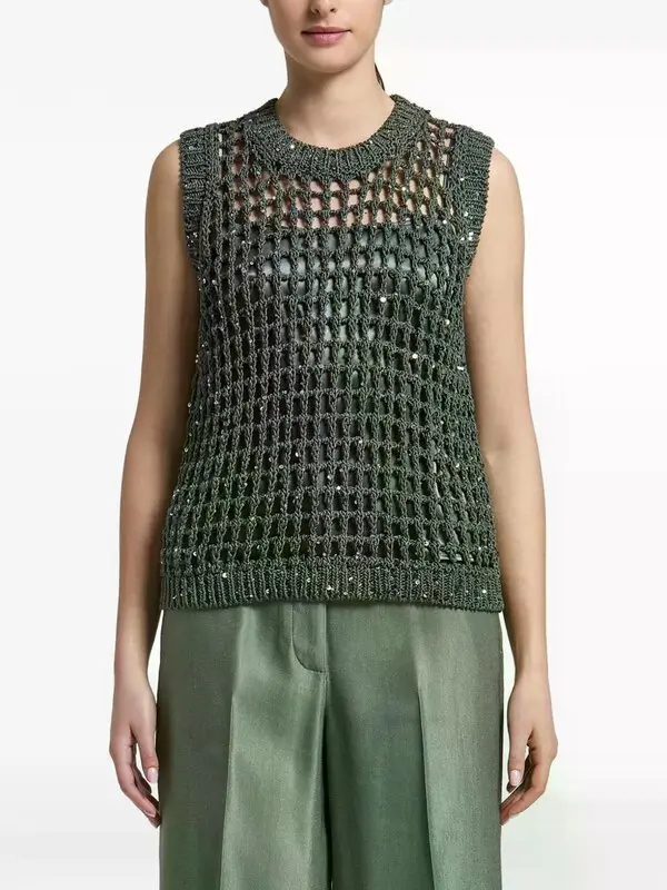 Peserico Sequin-embellished Vest - Green