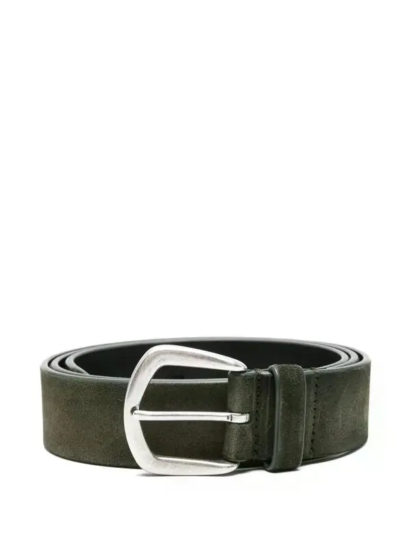 Officine Creative Suede Buckle Belt - Green