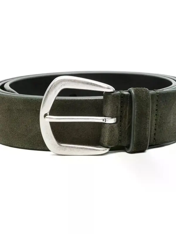 Officine Creative Suede Buckle Belt - Green