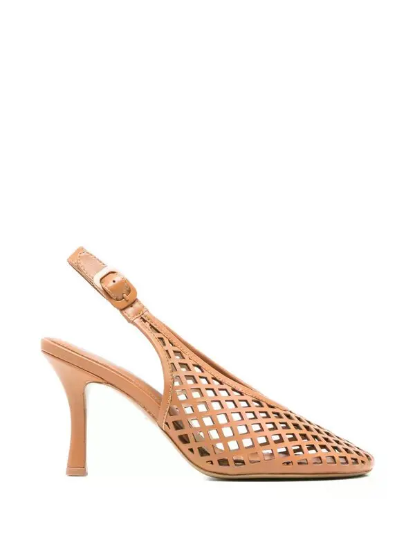 Lola Cruz Bruna Cut-out Slingback Pumps - Brown