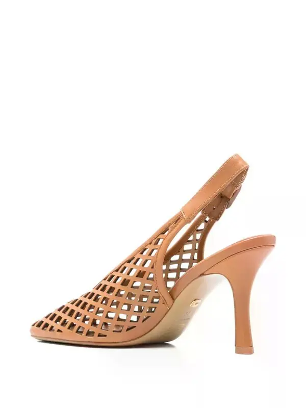 Lola Cruz Bruna Cut-out Slingback Pumps - Brown