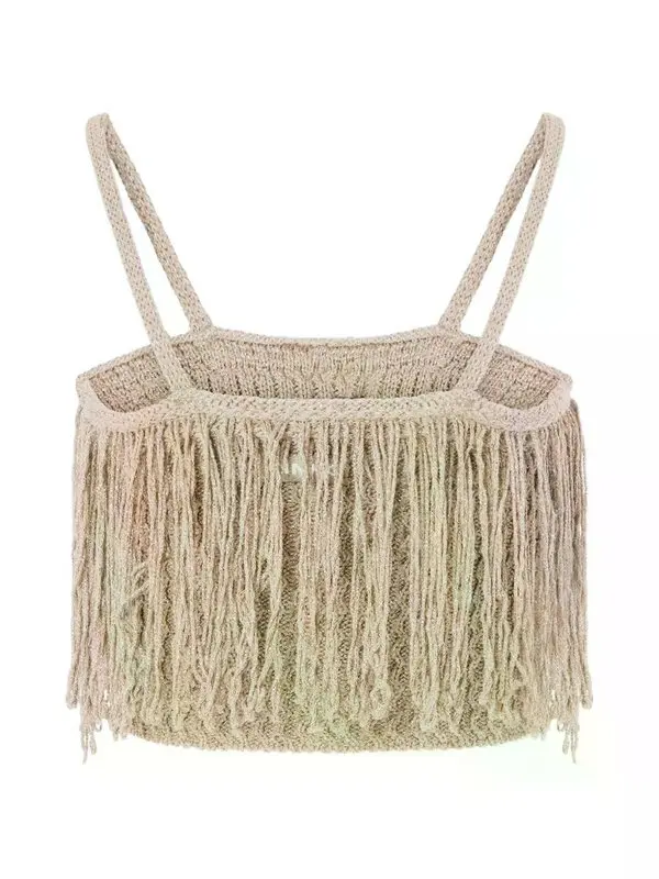 Pinko Fringe-detail Cropped Top