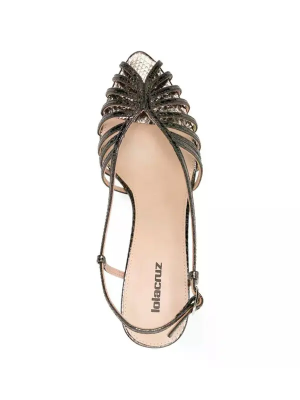 Lola Cruz Diana Strappy Leather Sandals - Grey