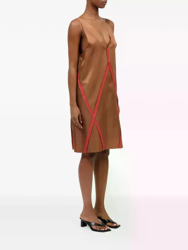 MAISON MARGIELA Paneled Mini Dress - Brown