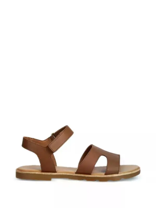 Sorel Ella Iii Leather Flat Sandals - Brown