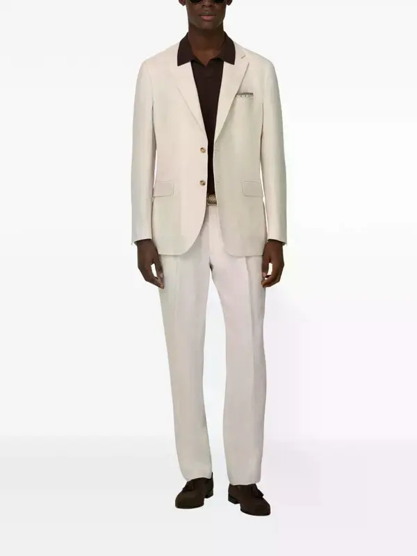 Boggi Milano Single-breasted Linen Suit - Neutrals