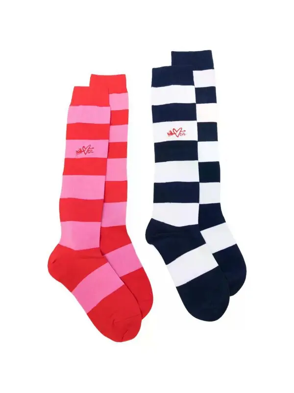 CHARLES JEFFREY Loverboy Striped Socks - Blue