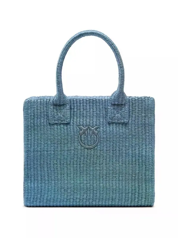Pinko Woven Love Birds Tote Bag - Blue