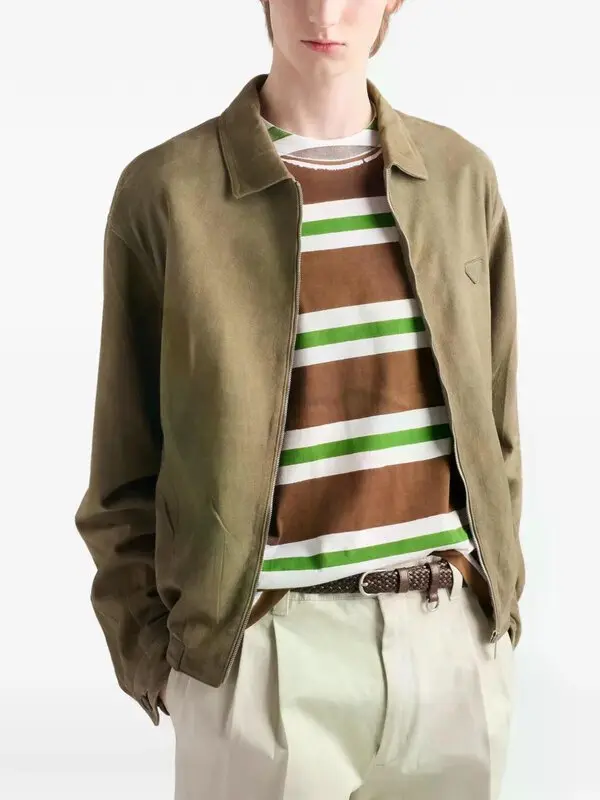 Prada Striped Logo-patch T-shirt