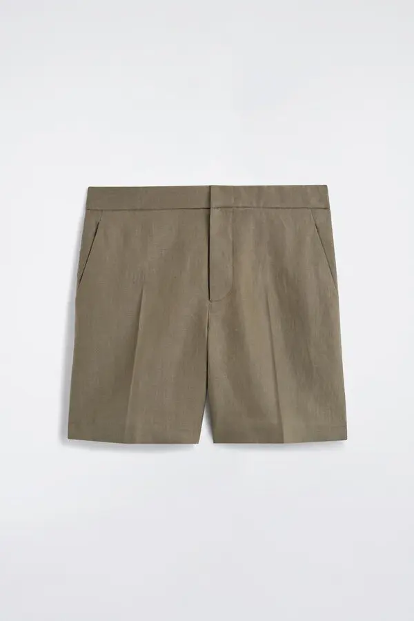 Cos Tailored Linen Shorts - Green