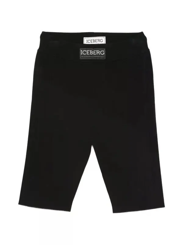 Iceberg Logo-patch Shorts - Black