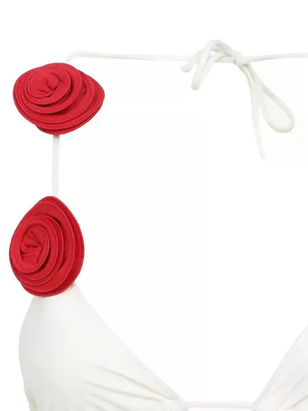 LA REVECHE Floral-appliqué Bikini - White