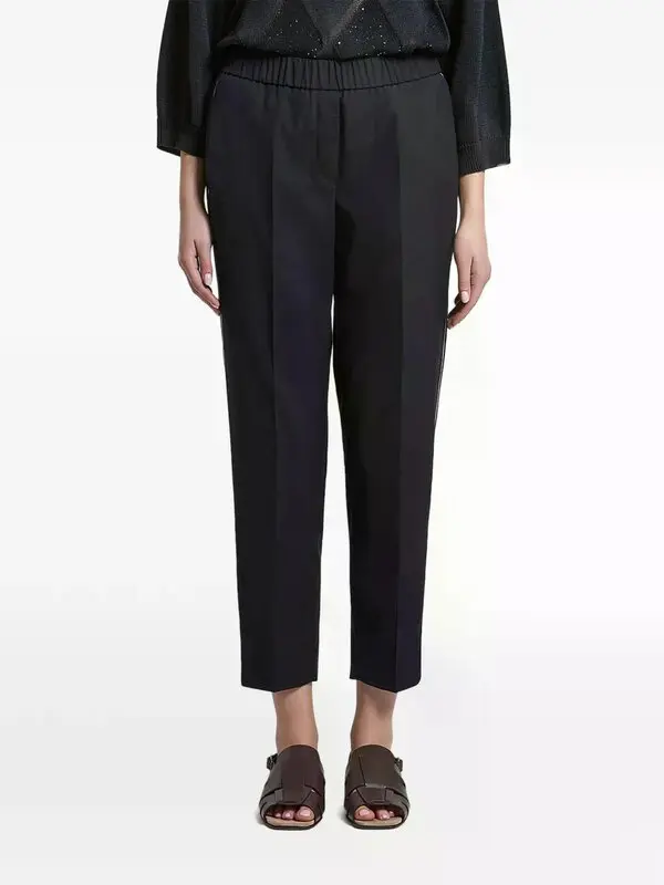 Peserico Side-stripe Tailored Trousers - Blue