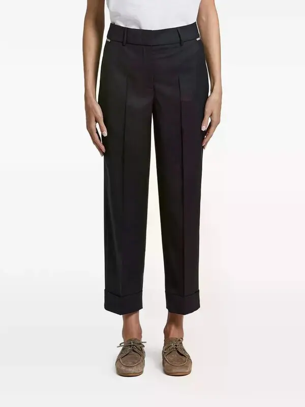 Peserico Pressed-crease Turn-up Trousers