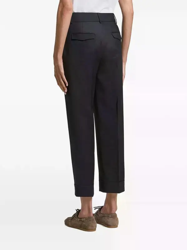 Peserico Pressed-crease Turn-up Trousers