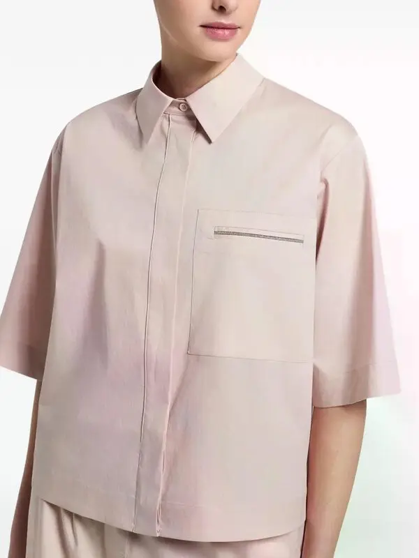 Peserico Chain-trim Short-sleeve Shirt - Pink