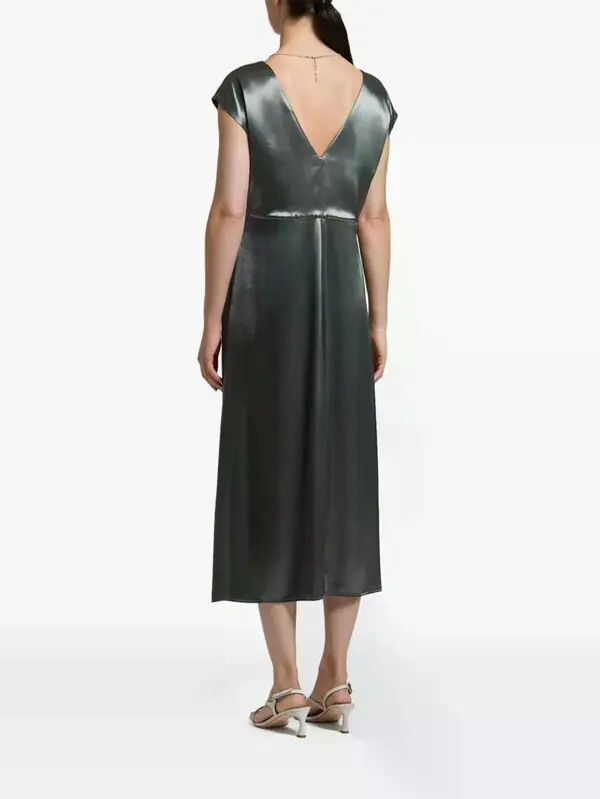 Peserico Chain-link Satin Midi Dress - Green