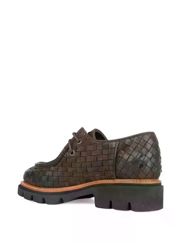 SERGIO MORETTI FIRENZE Woven Leather Lace-up Loafers