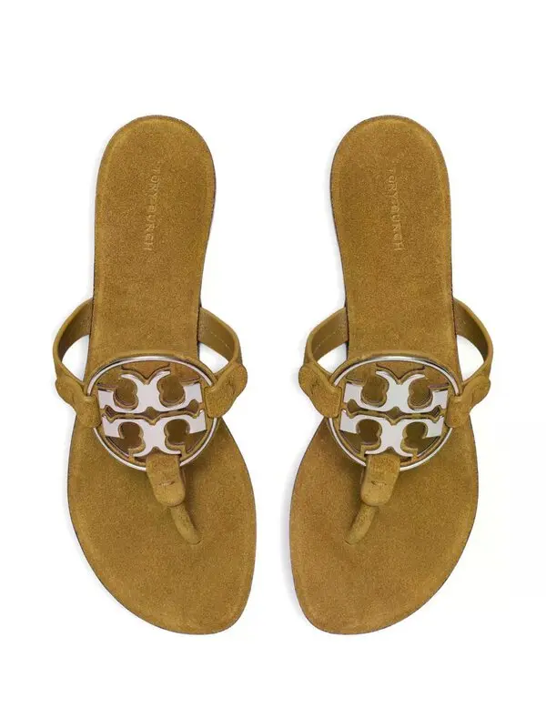 Tory Burch Suede Metal Miller Sandals - Green