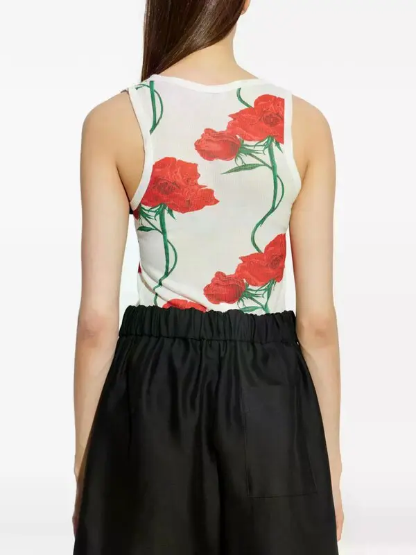 Kenzo Floral Print Tank Top - White