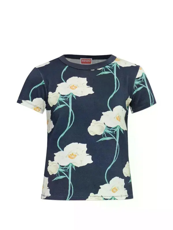 Kenzo Floral-print T-shirt - Blue