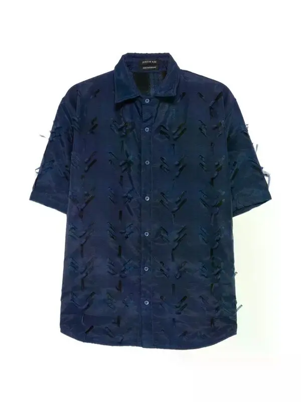 JUNTAE KIM Layered Laser Slash Shirt
