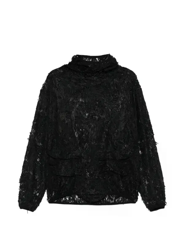 JUNTAE KIM Lace Hoodie - Black