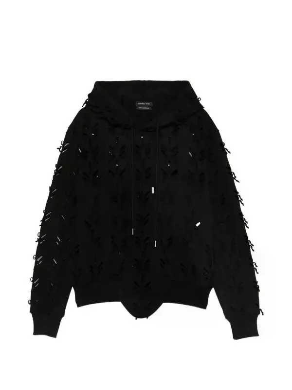 JUNTAE KIM Laser-slashed Hoodie - Black