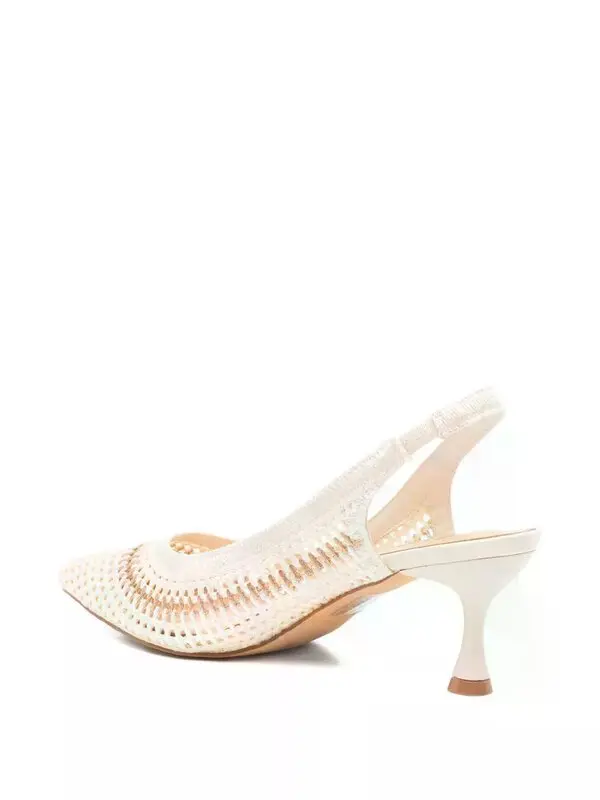 KEYS Woven Point-toe Slingback Pumps - Neutrals