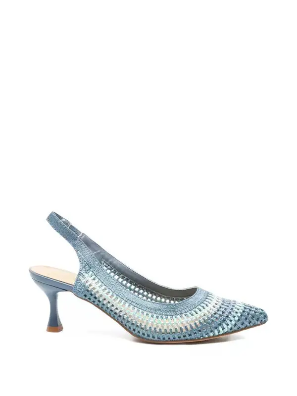 KEYS Woven Slingback Pumps - Blue