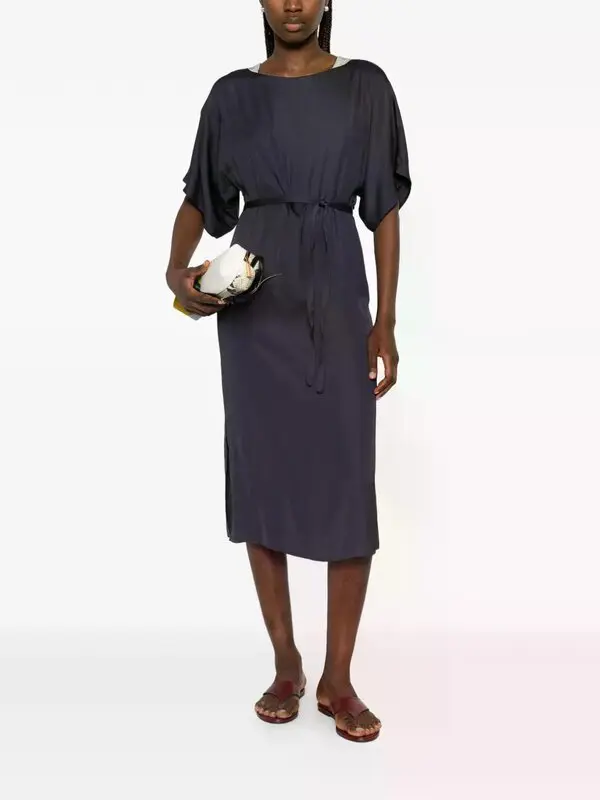 Peserico Embellished Tie Dress - Blue