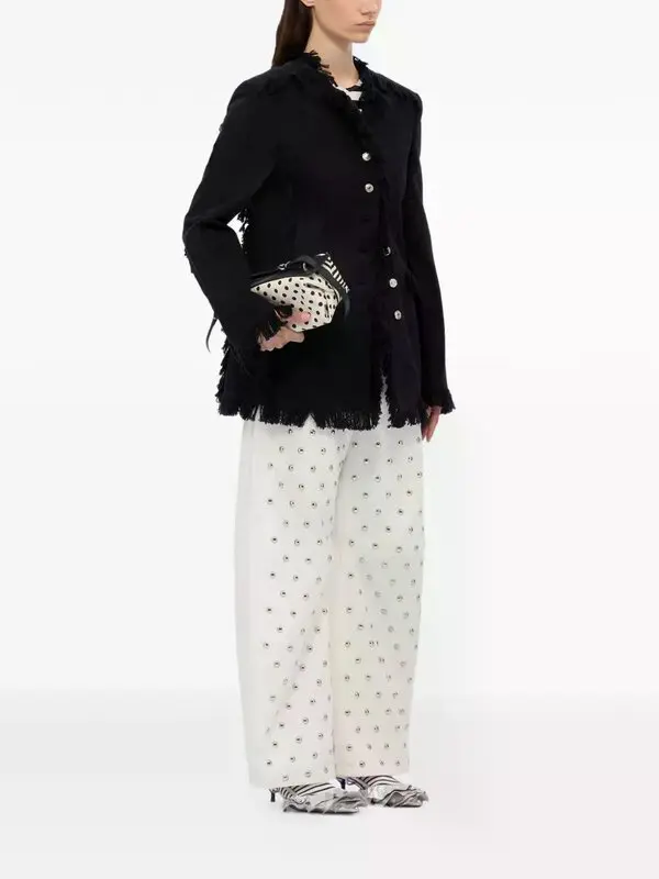 MSGM Buttoned Jacket With Fringe