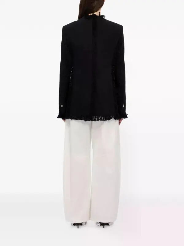 MSGM Buttoned Jacket With Fringe