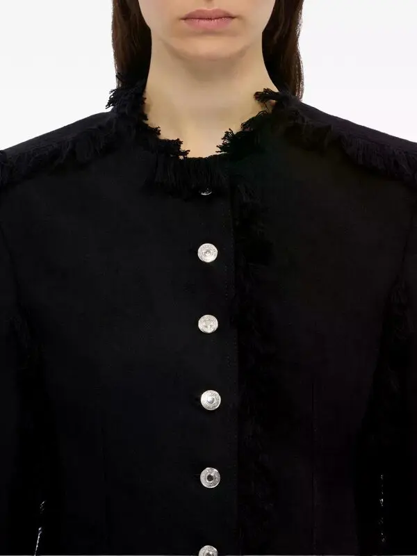 MSGM Buttoned Jacket With Fringe