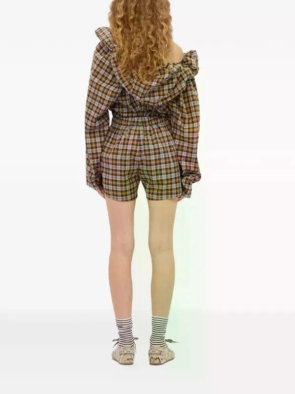 MSGM Buttoned Checked Shorts