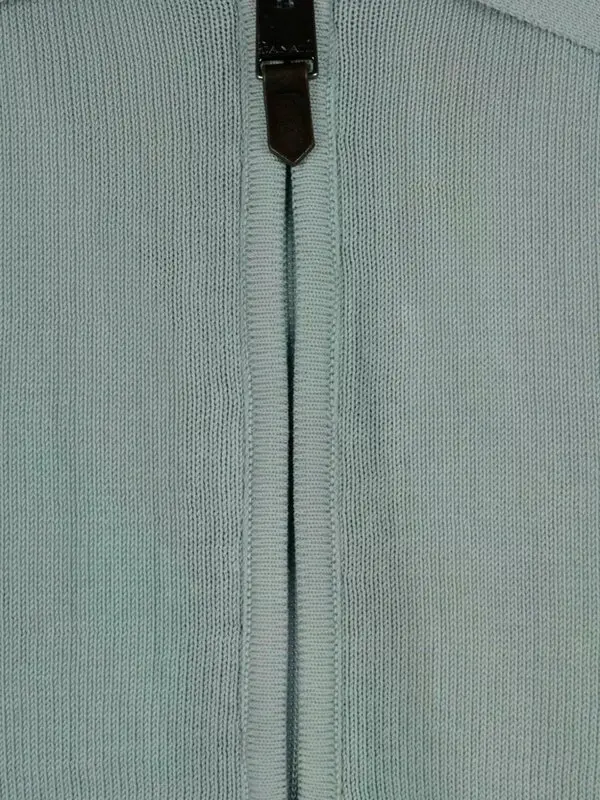 Canali Quarter-zip Fine-knit Polo Shirt