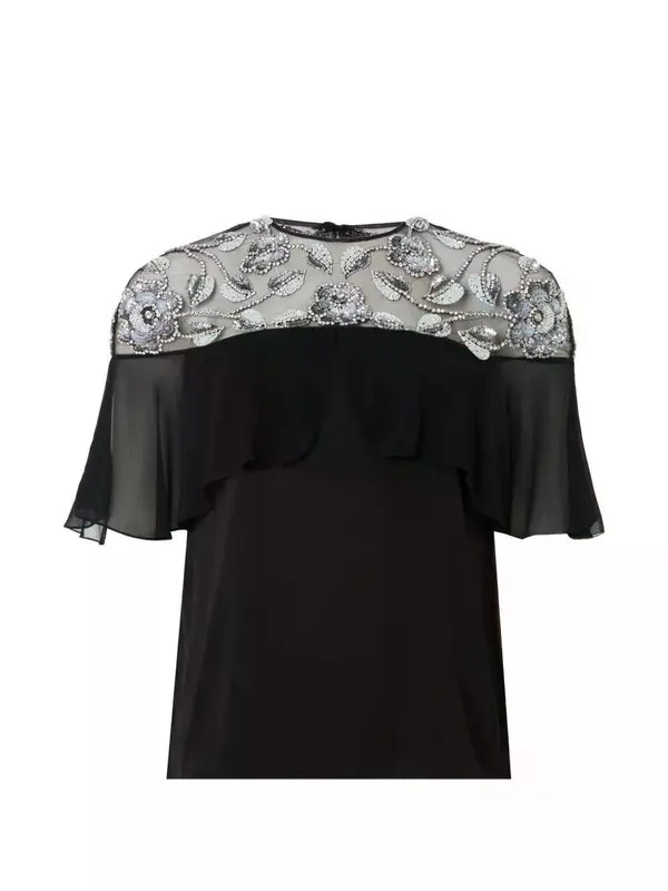 TEMPERLEY LONDON Lana Floral-embellished Blouse - Black