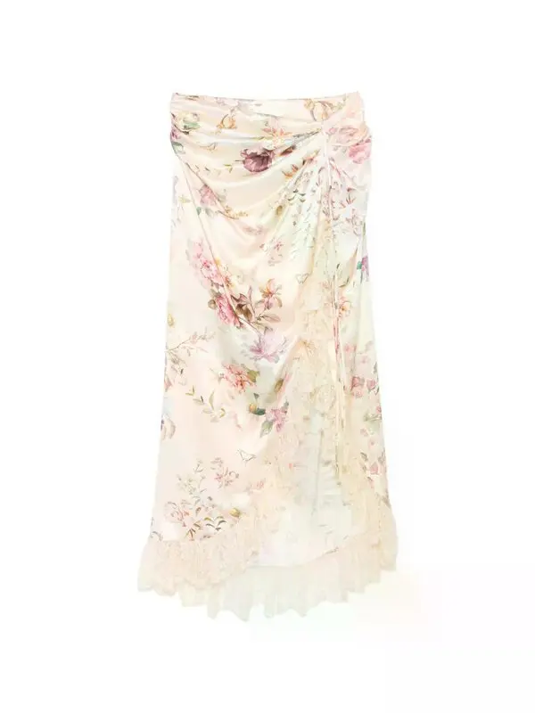 Camilla Lace Floral Skirt - Neutrals