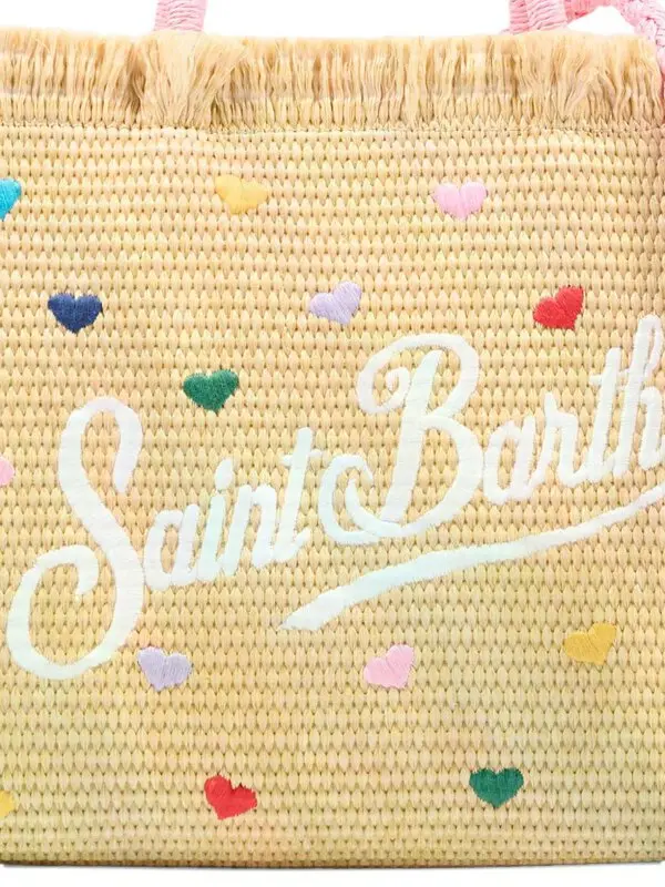 MC2 SAINT BARTH Heart Embroidered Tote Bag - Neutrals